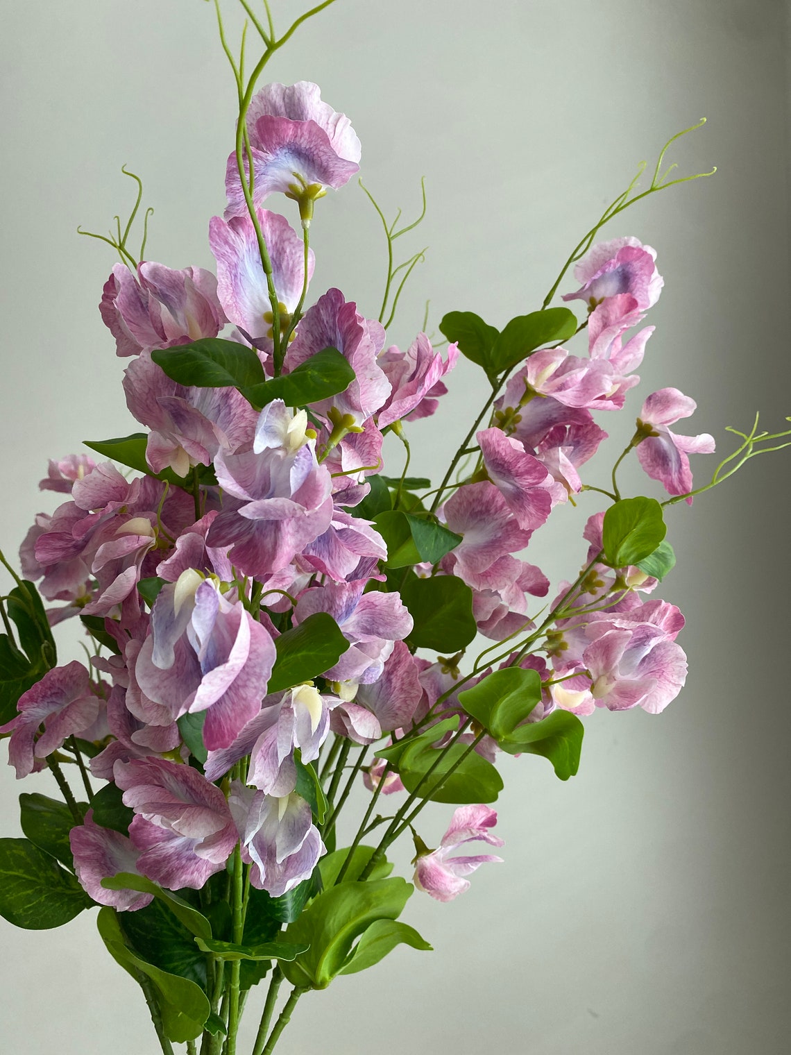 Faux Light Purple Sweet Pea Stem - Artificial Flower Spray / Wedding ...