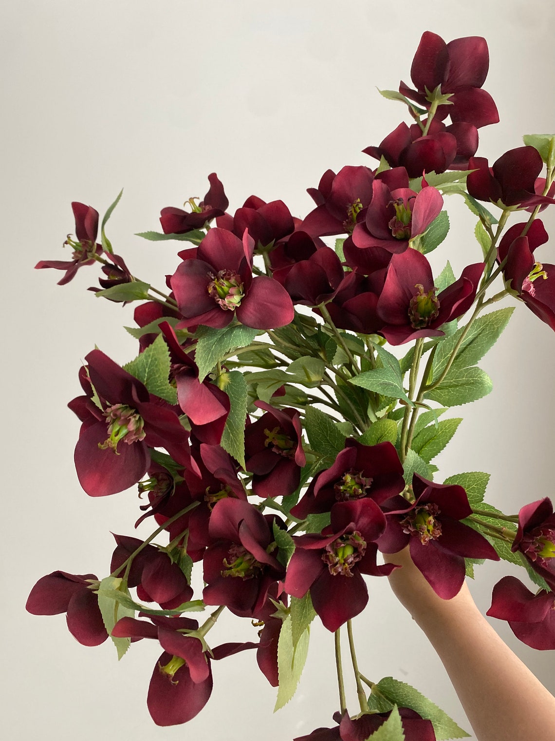 Faux Helleborus Stem - Artificial Flower / DIY Floral / Wedding / Home ...