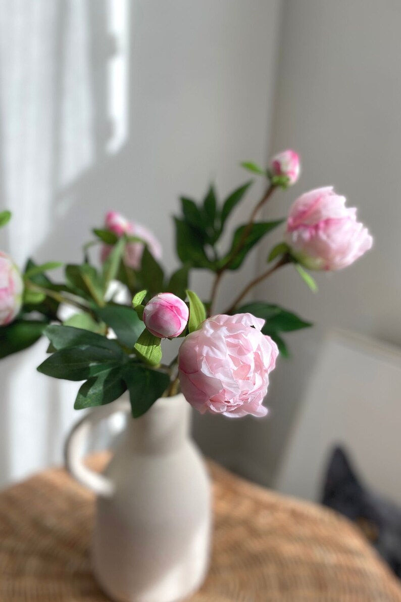 Artificial Peony With Bud Stem - Faux Flower / Wedding / Centerpieces ...