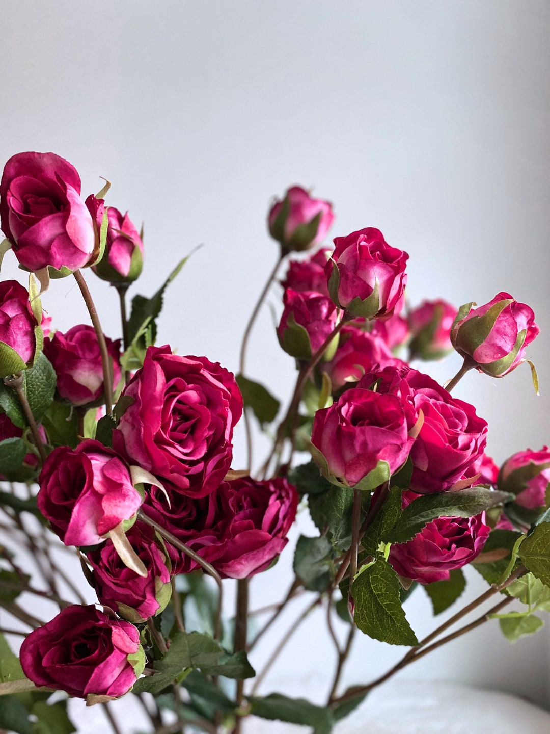 Faux Red Rose Spray - High Quality Artificial Flower / Wedding / DIY ...
