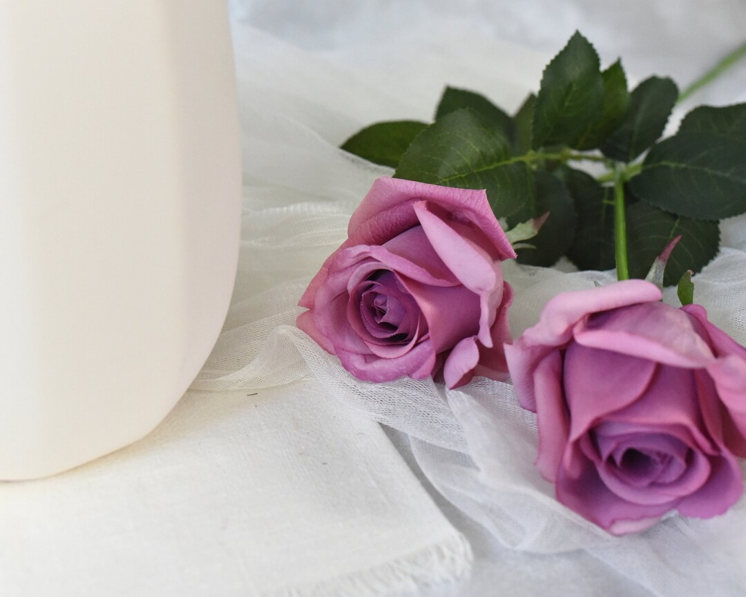 Real Touch Mauve Purple Rose Stem - Artificial Flower / Wedding ...