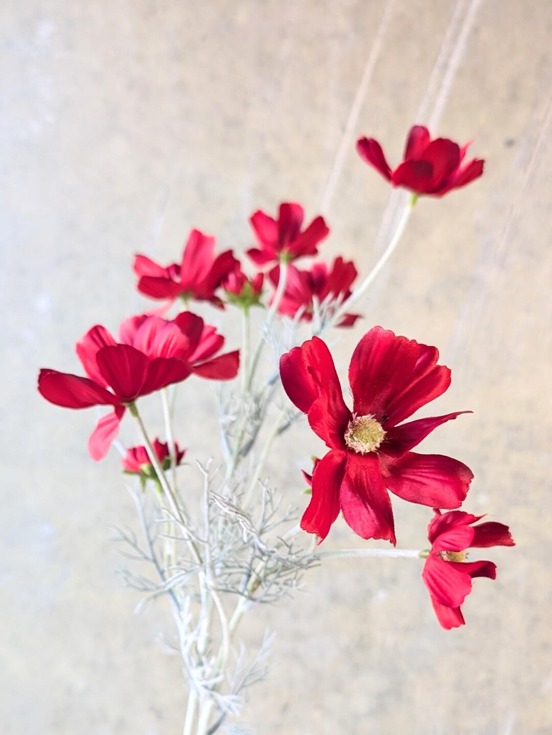 Artificial Red Cosmos Stem – Vibrant Home Decor, DIY Floral Arrangement ...