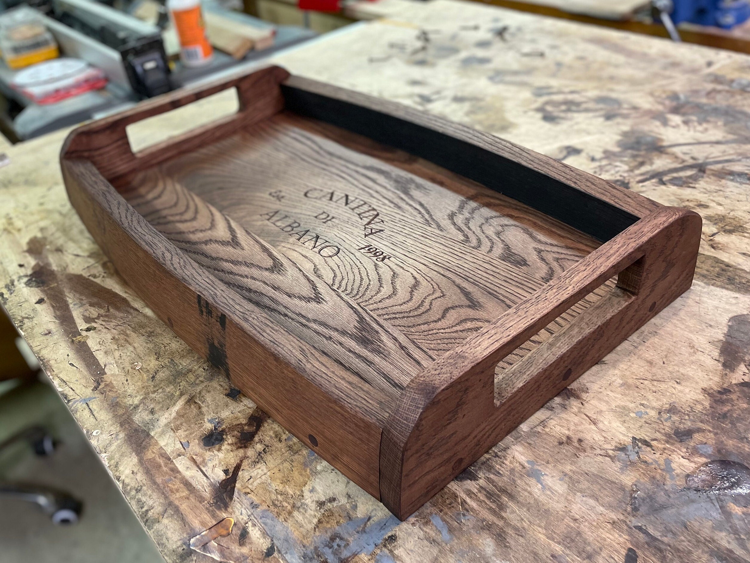 Custom Bourbon Barrel Serving Tray - Etsy