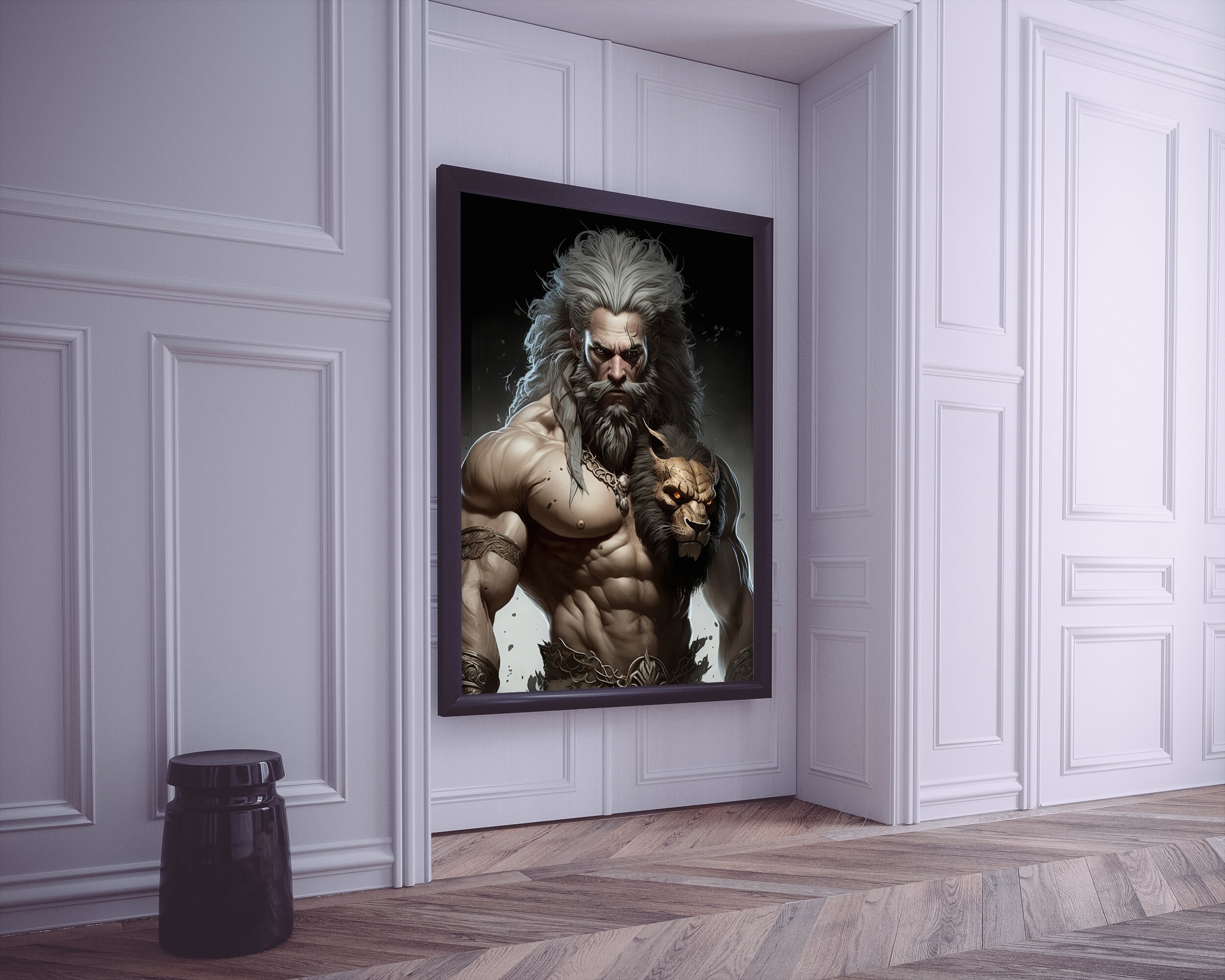 Titan's Triumph Heracles' Legendary Artwork Printable Poster High ...