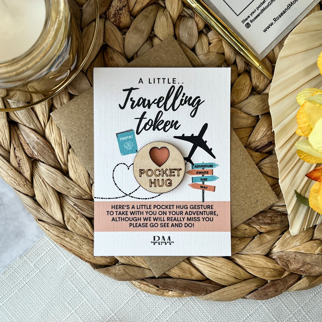 Travelling Token Pocket Hug Adventure Gift Wanderlust Gift - Etsy
