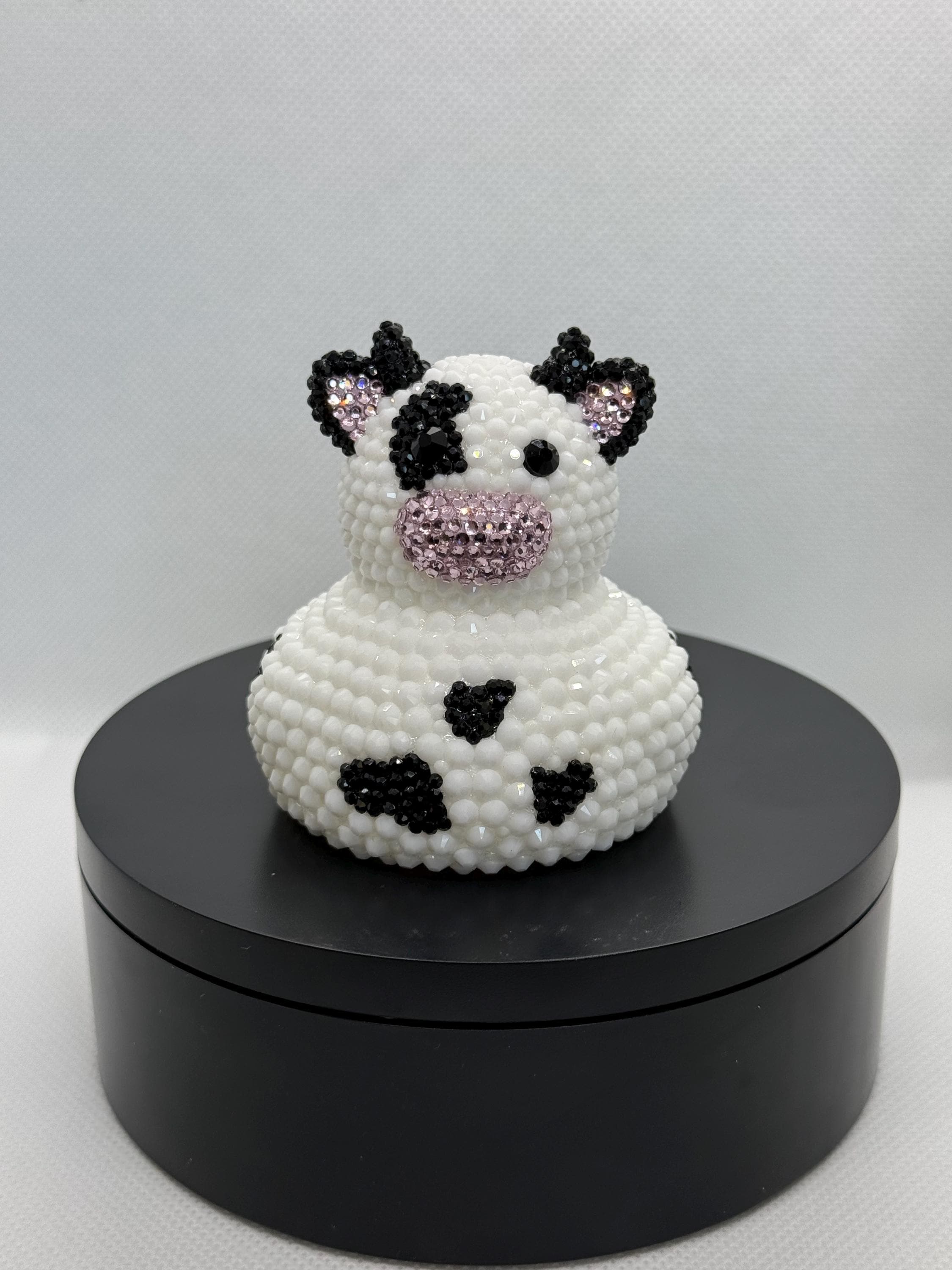 Cow Rhinestone Rubber Duck, Cow Bling Rubber Duck, Blue Bedazzled ...