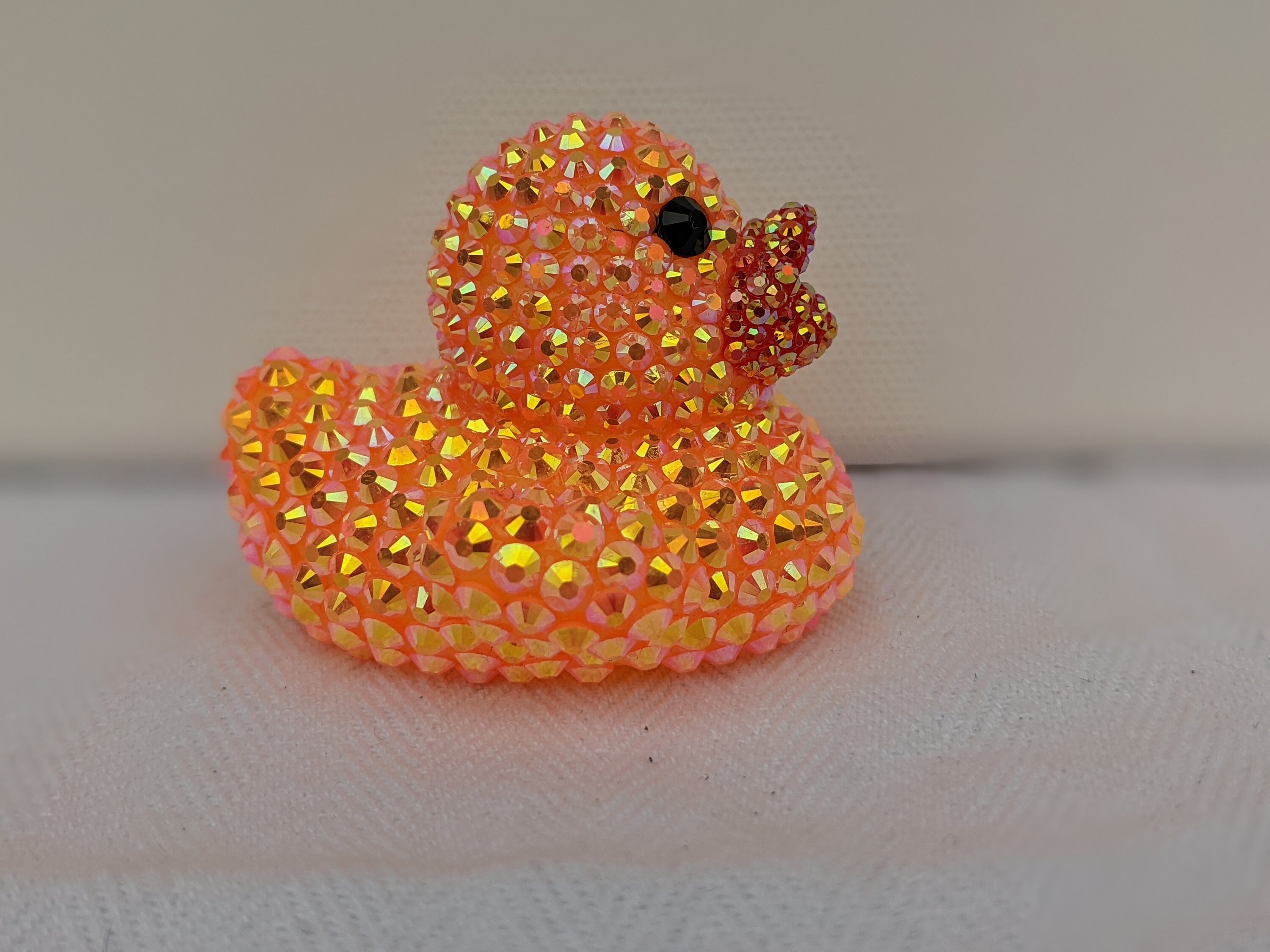 Orange Rhinestone Rubber Duck, Orange Bling Duck, Orange Bedazzled ...