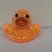 Orange Rhinestone Rubber Duck, Orange Bling Duck, Orange Bedazzled ...