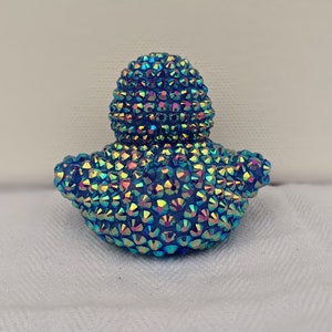 Blue Rhinestone Rubber Duck, Blue Bling Duck, Blue Bedazzled Rubber ...