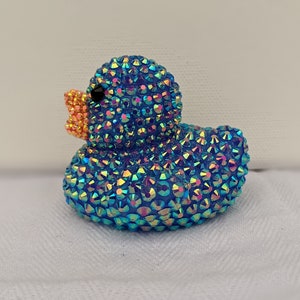 Blue Rhinestone Rubber Duck, Blue Bling Duck, Blue Bedazzled Rubber ...
