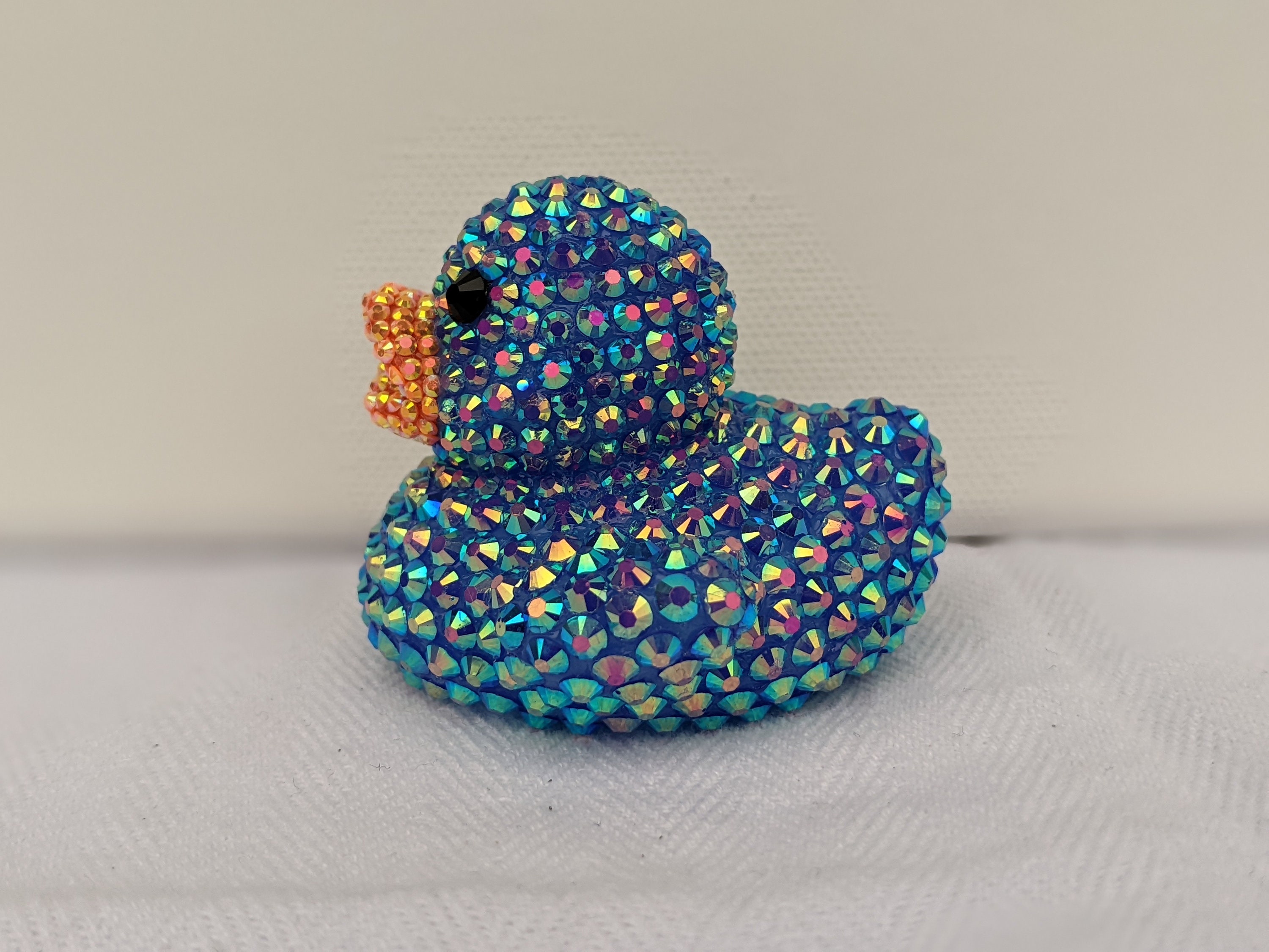 Blue Rhinestone Rubber Duck, Blue Bling Duck, Blue Bedazzled Rubber ...