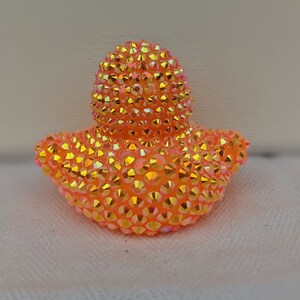 Orange Rhinestone Rubber Duck, Orange Bling Duck, Orange Bedazzled ...