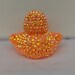 Orange Rhinestone Rubber Duck, Orange Bling Duck, Orange Bedazzled ...