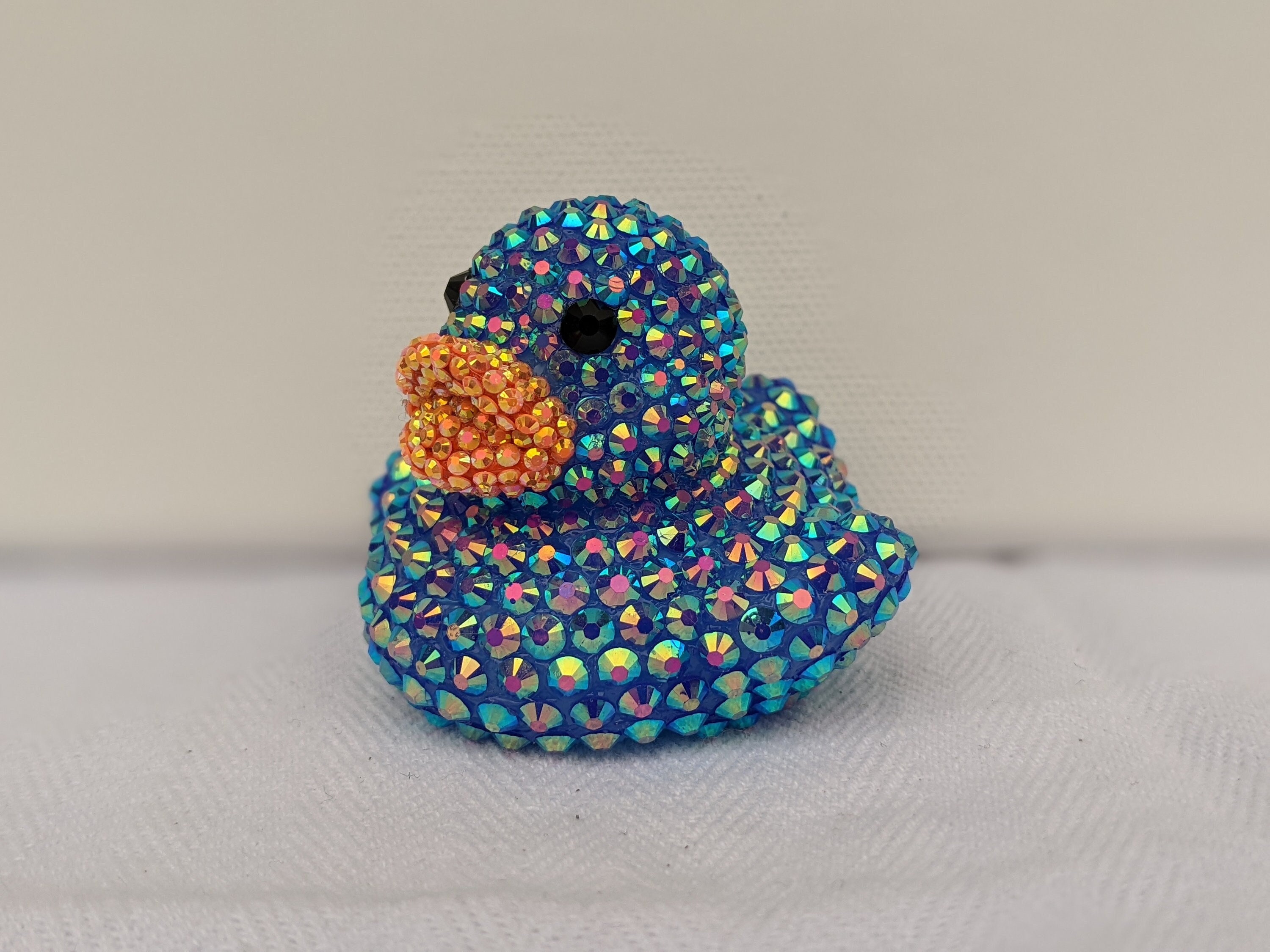Blue Rhinestone Rubber Duck, Blue Bling Duck, Blue Bedazzled Rubber ...