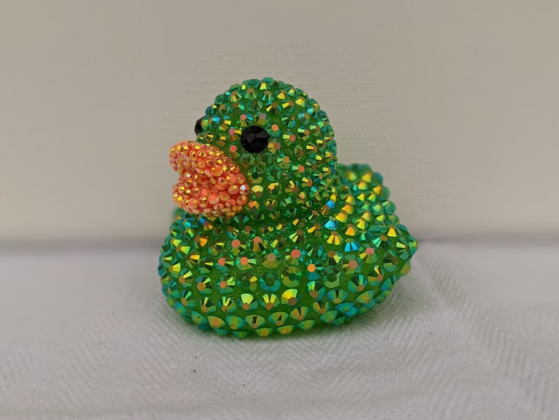 Green Rhinestone Rubber Duck, Green Bling Duck, Green Bedazzled Rubber ...