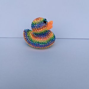 Rainbow Rhinestone Rubber Duck, Rainbow Bling Rubber Duck, Rainbow ...