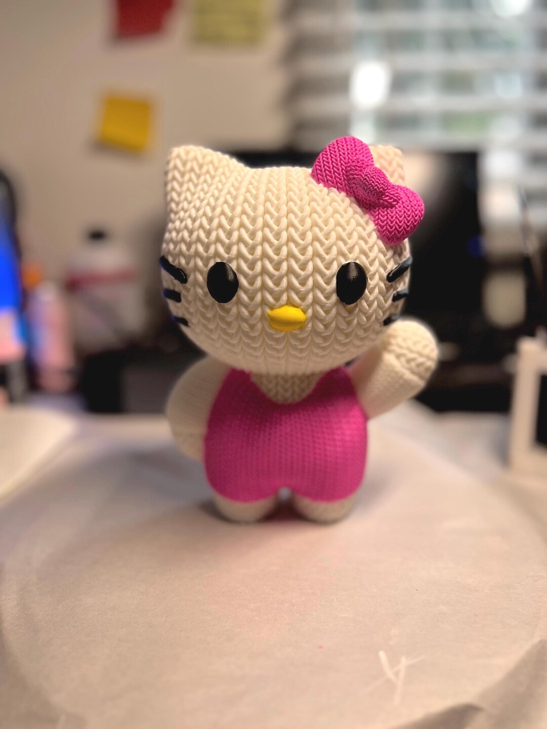 Hello Kitty Figure Knitted Hello Kitty Statue Cartoon Tv Show Movie 90s ...