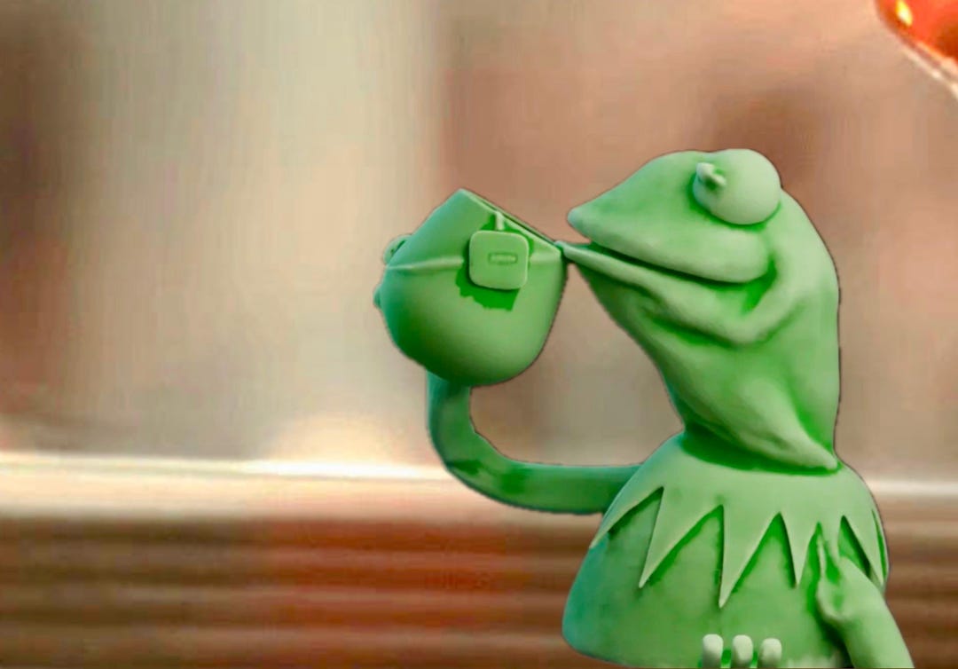 Kermit Figure, Sipping Tea | Tiktok Viral Toy for Gifts,boyfriend Gift ...
