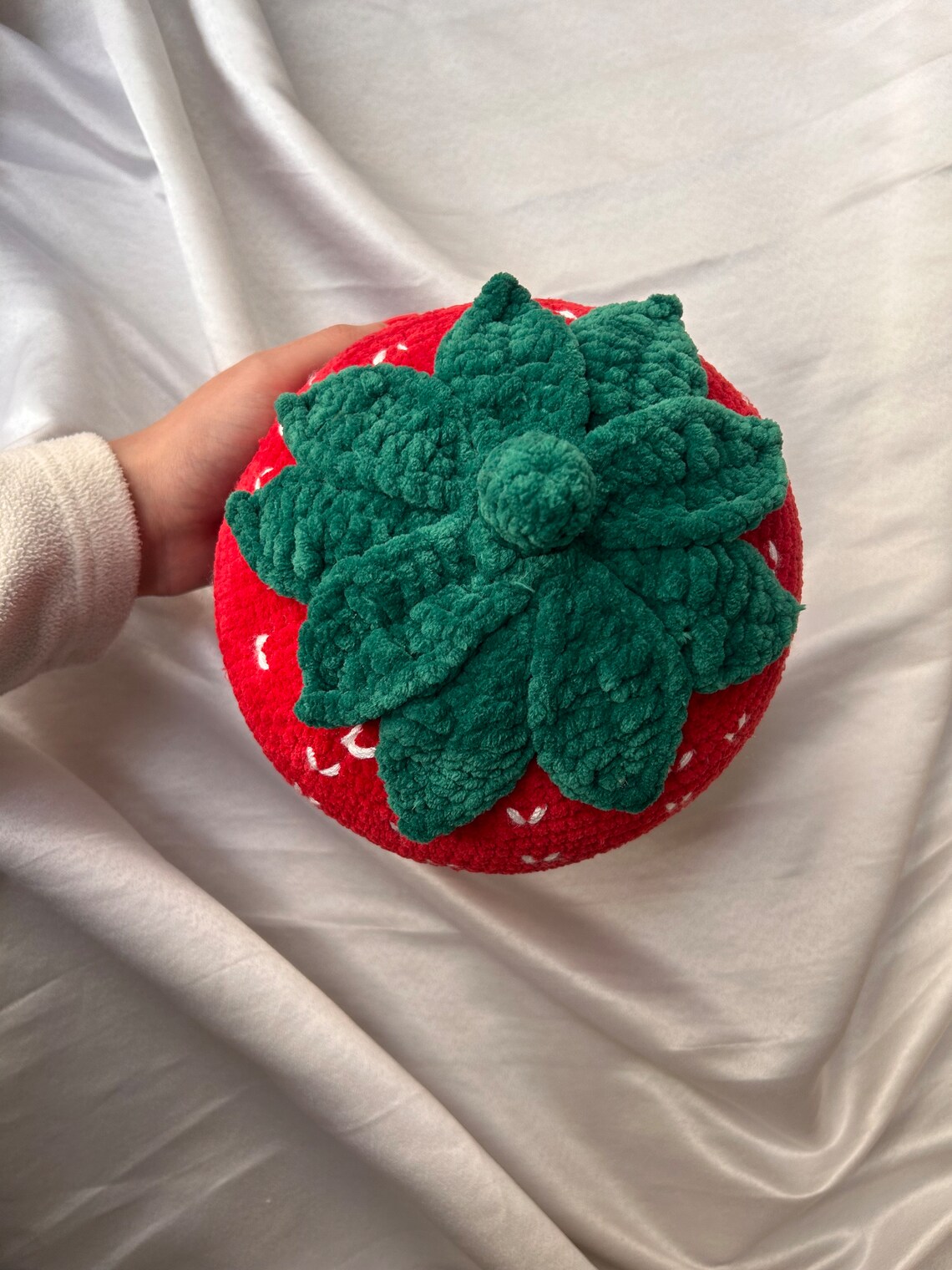 Crochet Strawberry Pillow Strawberry Plushie Knitted - Etsy