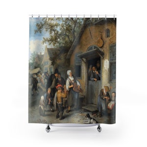 Medieval Renaissance Bathroom Decor, Unique Fabric Shower Curtain ...