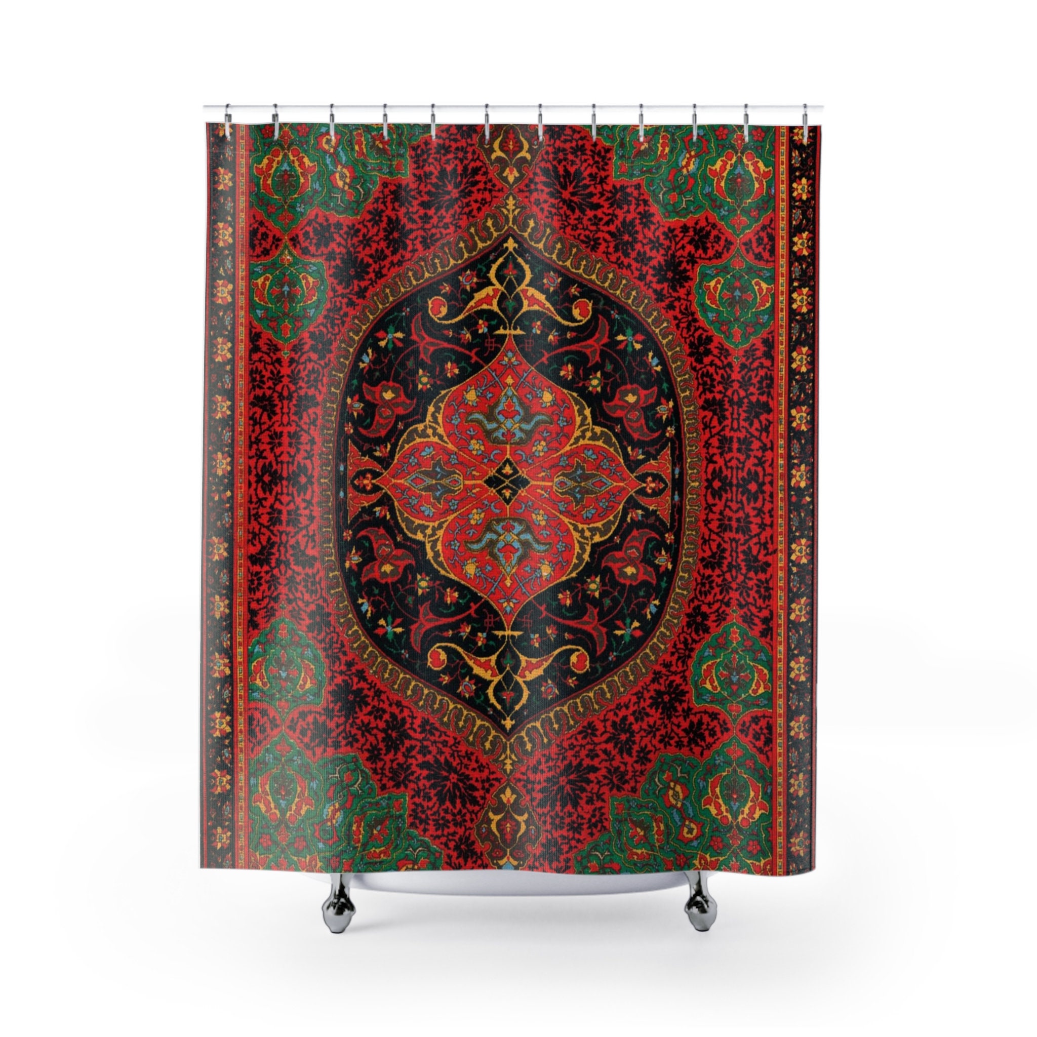 Arabic Bathroom Decor, Ethnic Pattern Shower Curtain, Colorful Vintage ...