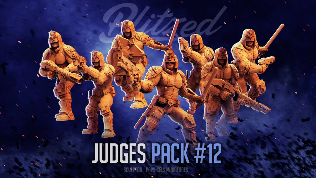Judges X 7 - Judge Dredd- (sculpted by Papsikels) - Etsy