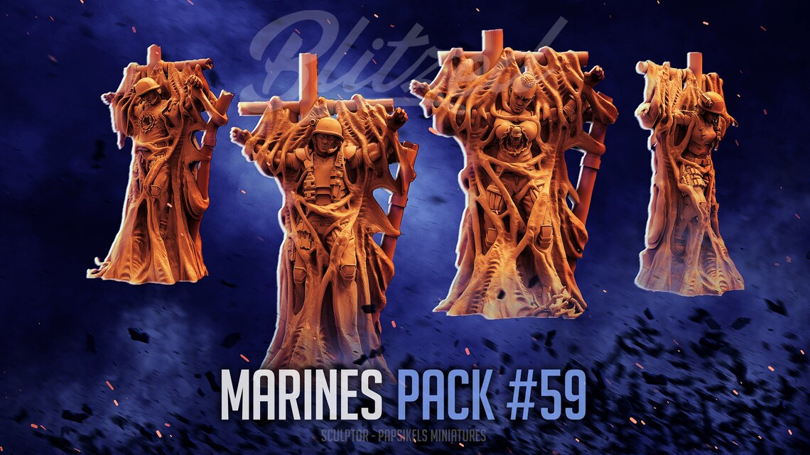 Colonial Marines Cocooned X 4 - Aliens - (sculpted by Papsikels) - Etsy