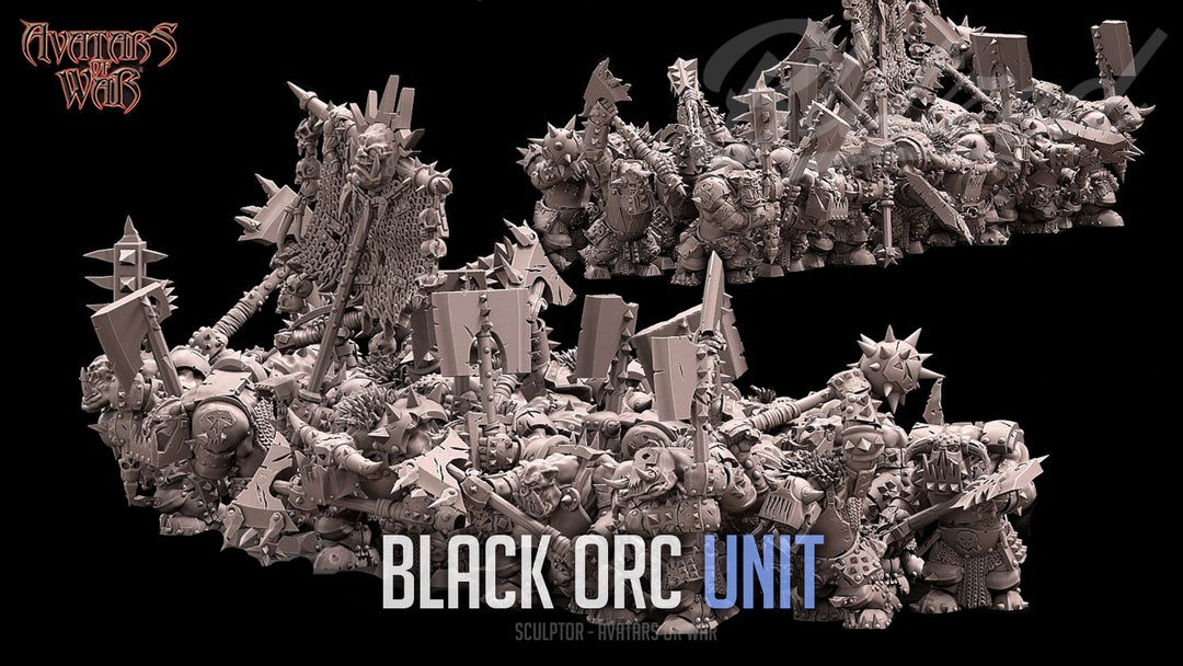 Black Orcs X 20 - Fantasy - (sculpted by Avatars of War) - Etsy UK