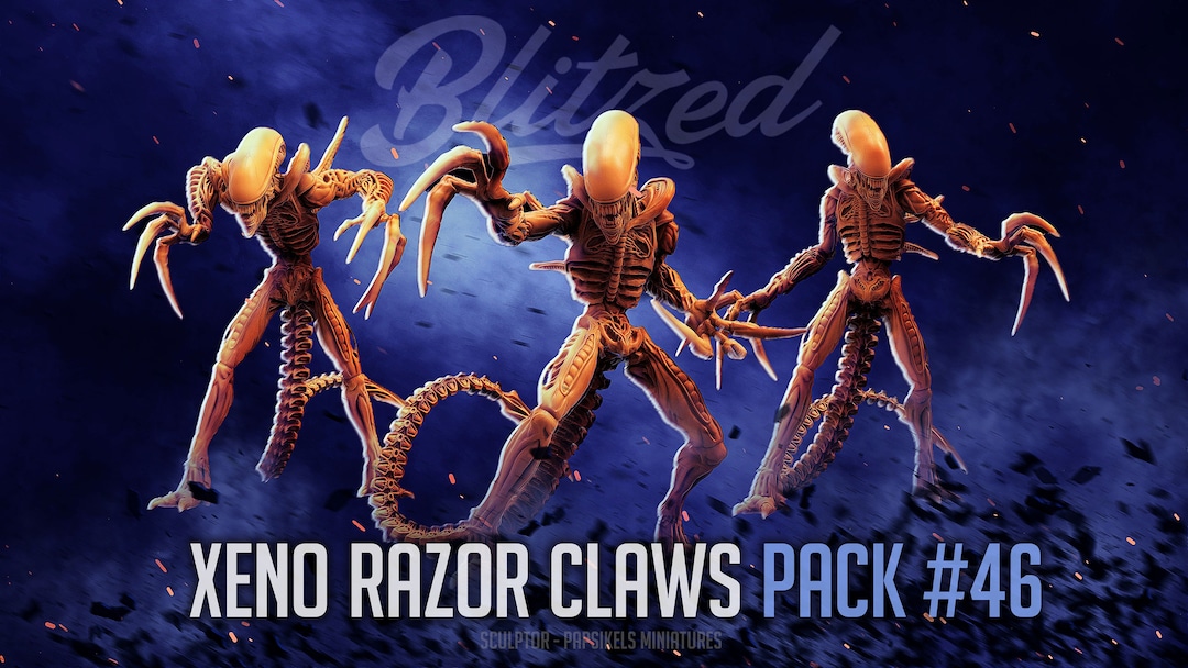 RAZOR CLAWS X 3 - XENO - (sculpted by Papsikels) - Etsy