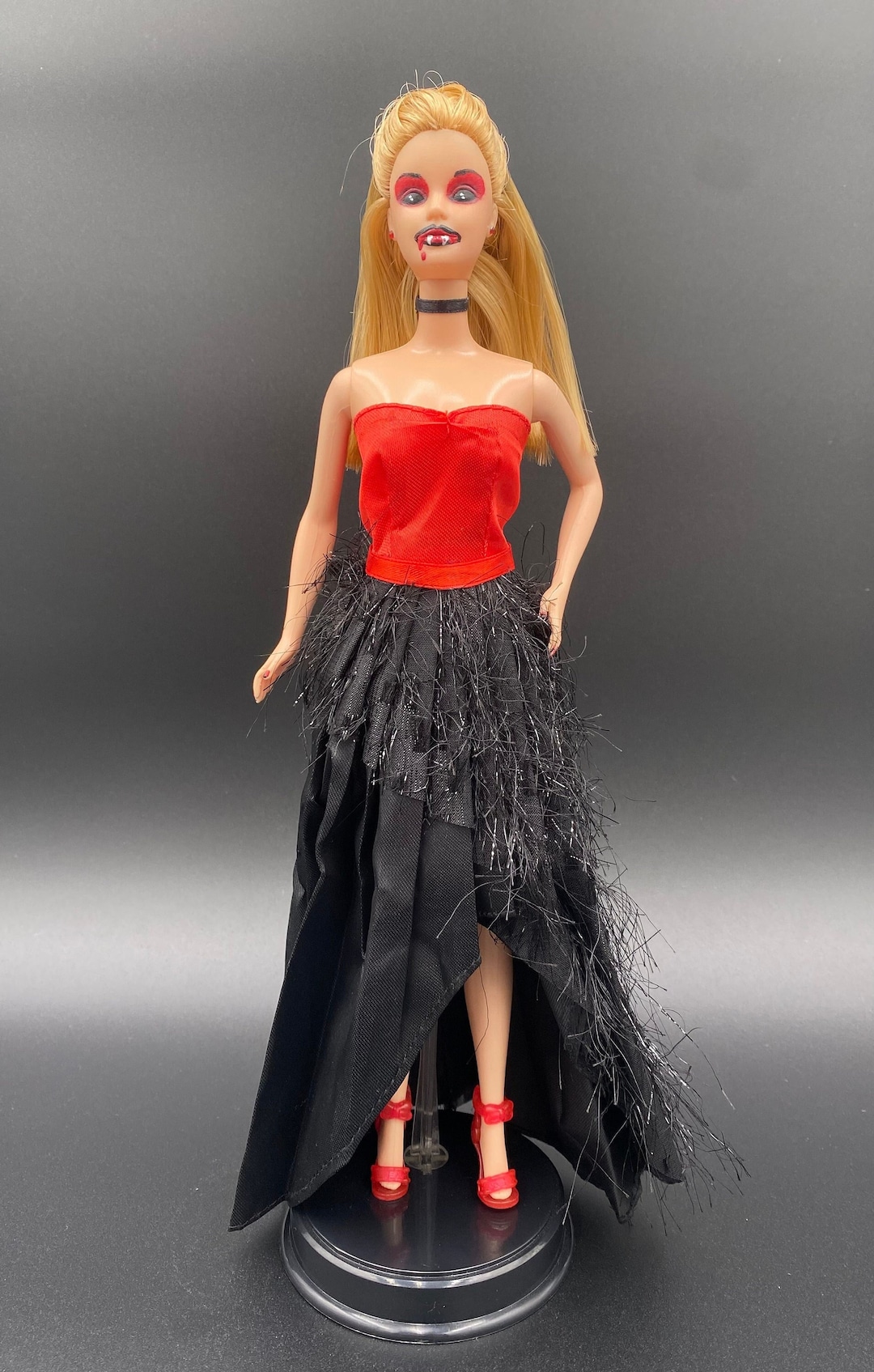 Red + Black Vampire Barbie - Etsy