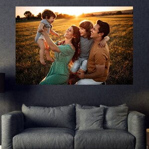Customizable Family Photo Canvas, Custom Portrait From Photo, Custom ...