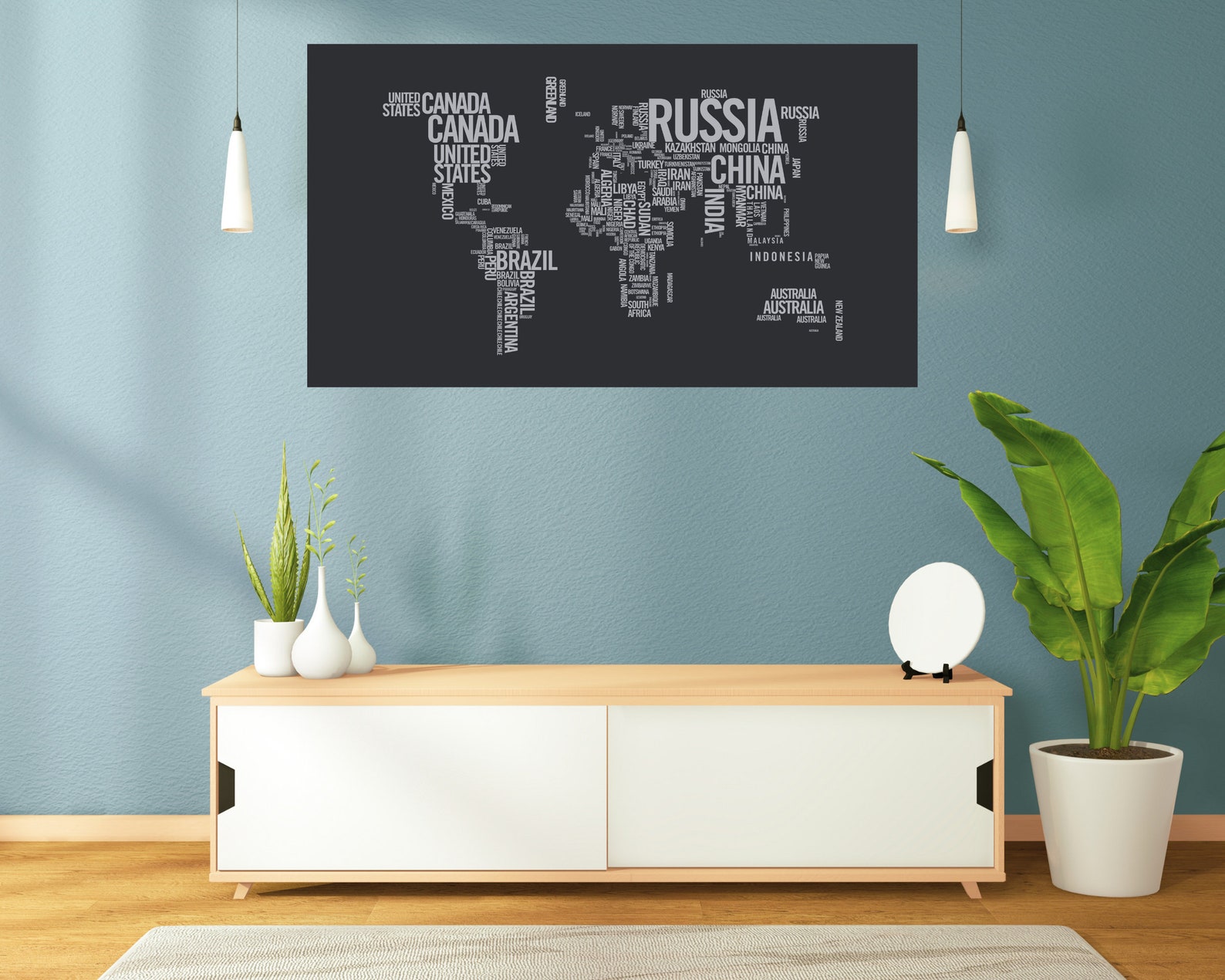 World Map Wall Art, World Map Canvas, World Map Poster, Canvas Wall Art ...