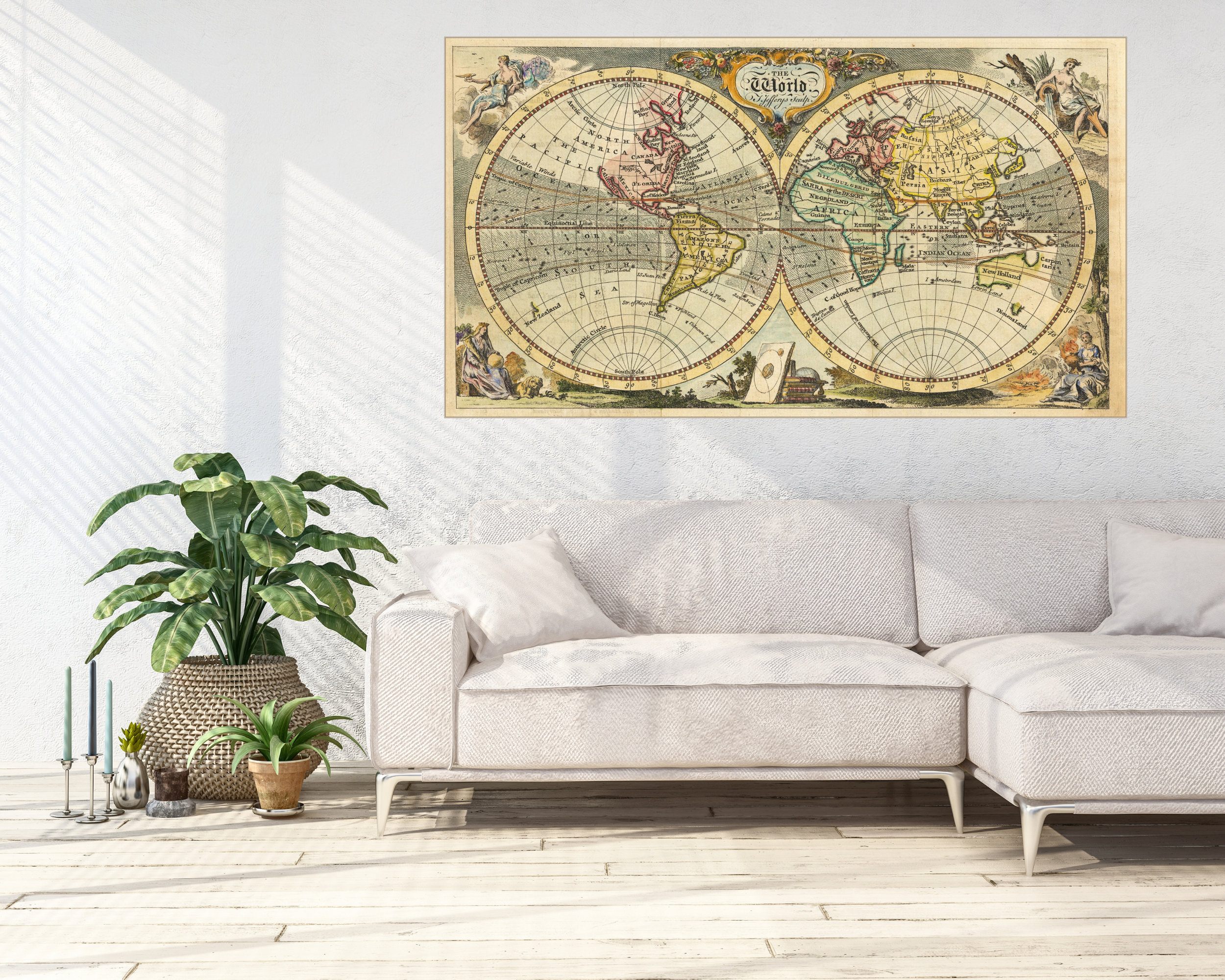 World Map Wall Art, Old Map Canvas, Vintage World Map Canvas Wall Art ...