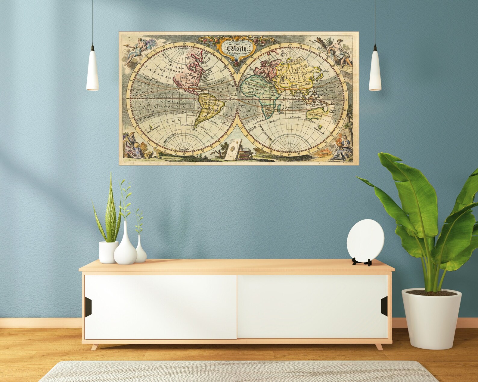 World Map Wall Art, Old Map Canvas, Vintage World Map Canvas Wall Art ...