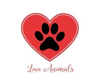 Pet Paw Print SVG. Cat, Dog, Vector Cut File for Cricut, Silhouette ...