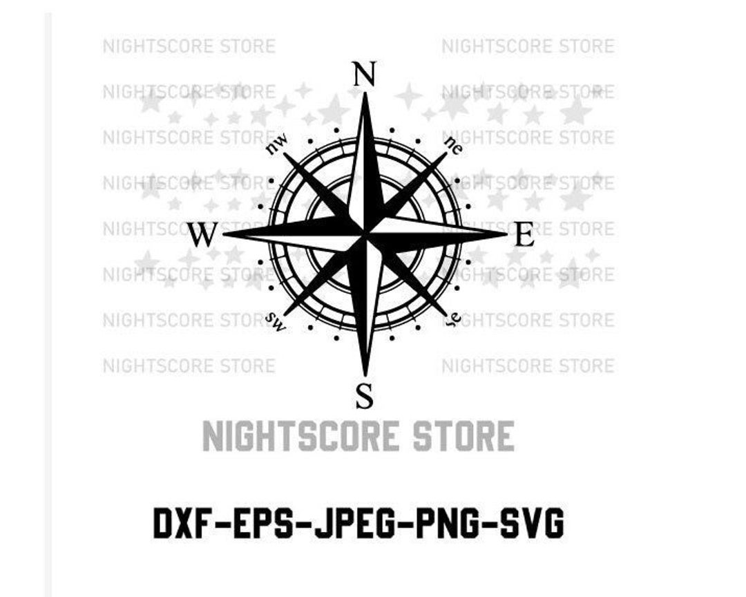 Compass Silhouette SVG Svg Compass Dxf Eps Compass Cricut - Etsy