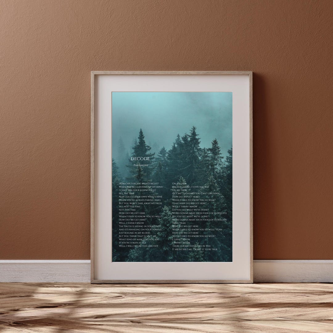 Decode, Twilight Saga, Forest, Digital Print Wall Art, Bella and Edward ...