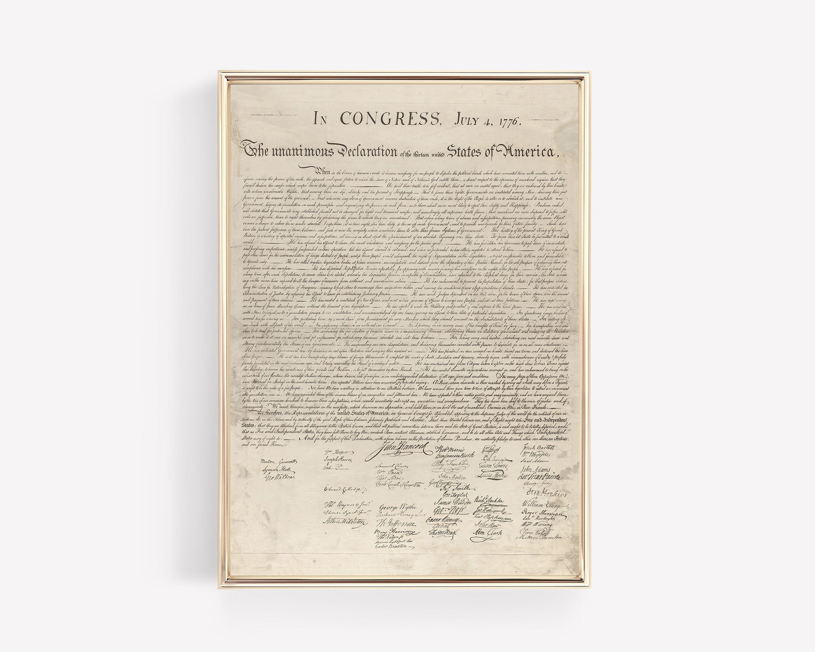 Vintage Declaration of Independence Print I Independence Day, July 4 ...