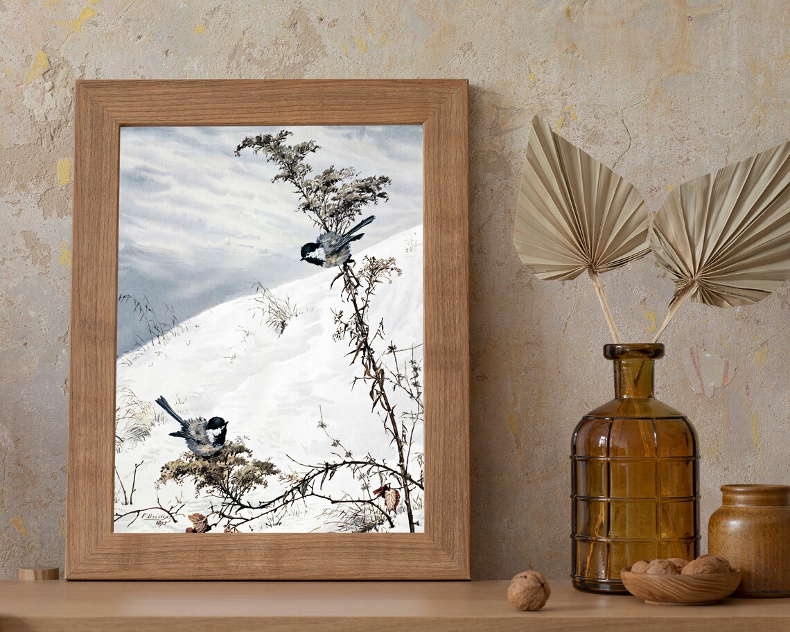 Vintage Birds in Winter Print I Nature, Flowers, Plants, Trees I ...
