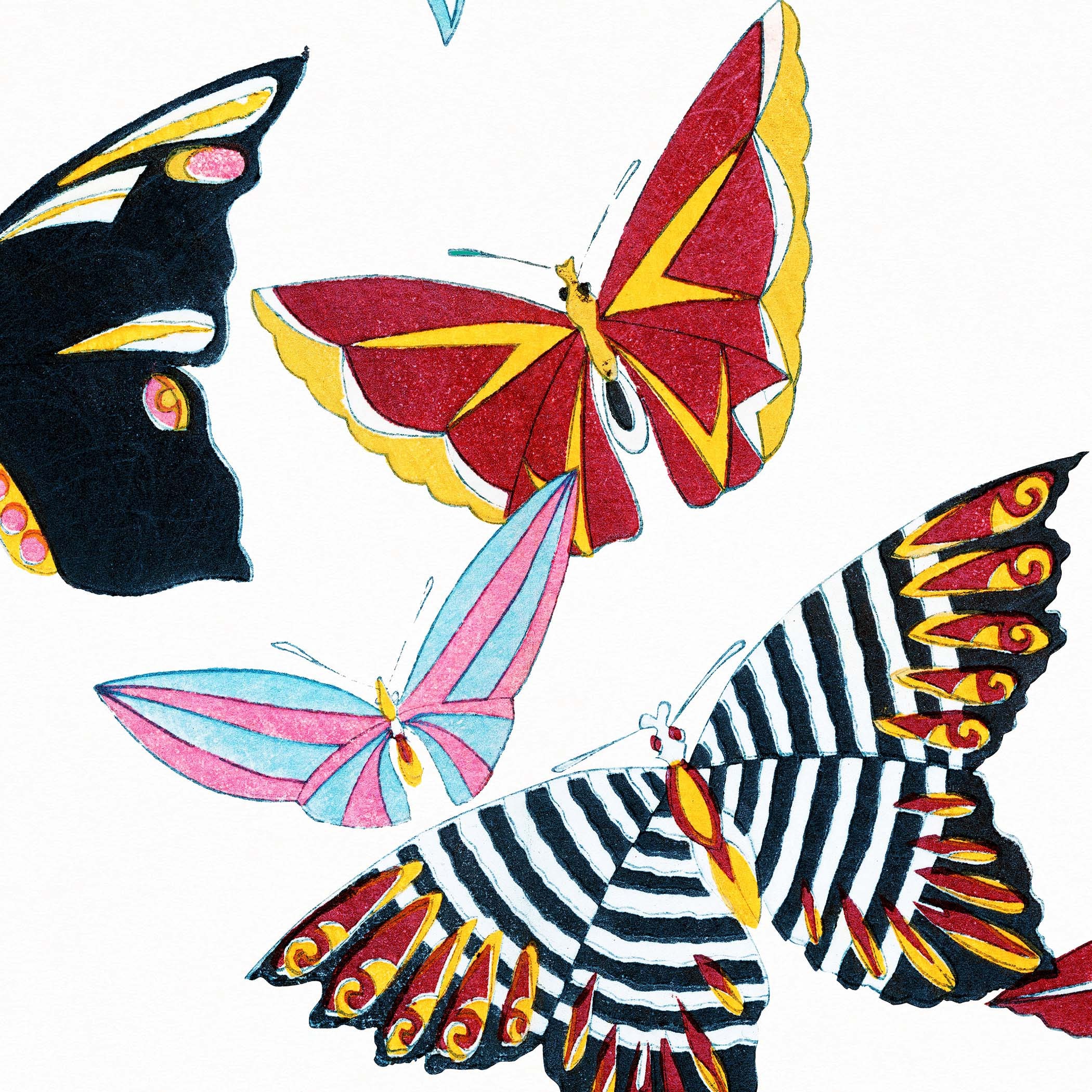 Vintage Japanese Butterflies Illustration Print I Wall Art I Digital ...