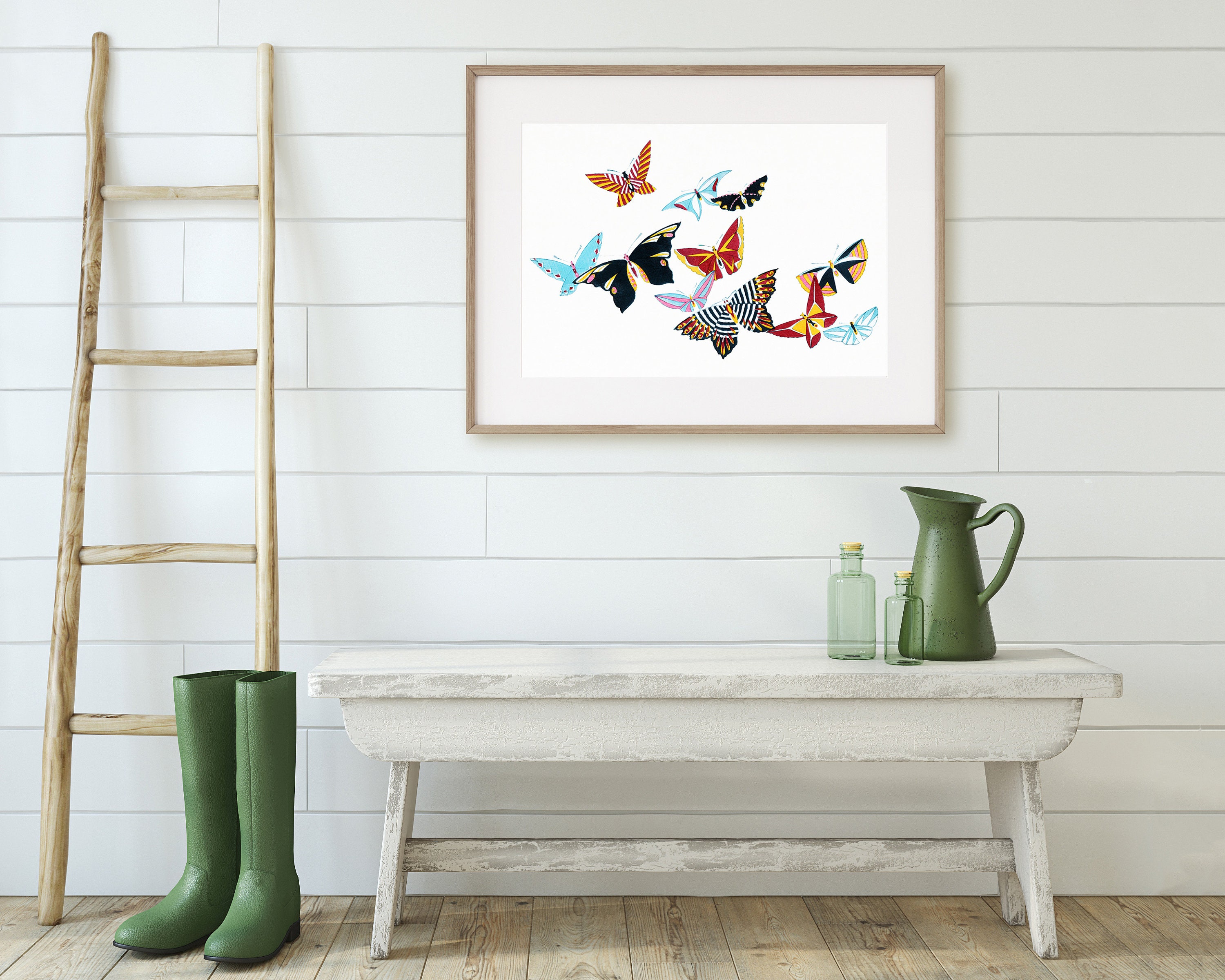 Vintage Japanese Butterflies Illustration Print I Wall Art I Digital ...