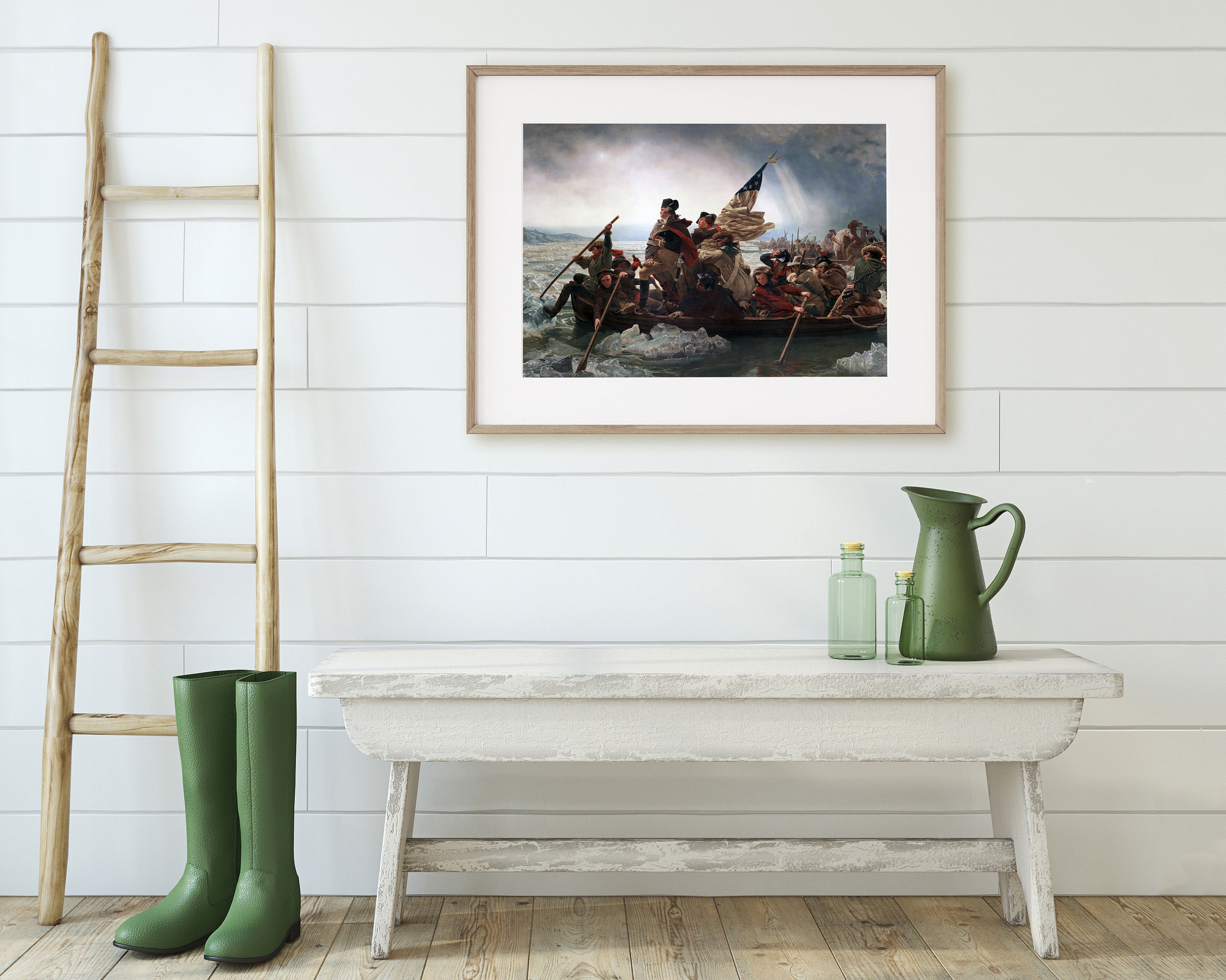 Vintage George Washington Crossing Delaware Print I American ...