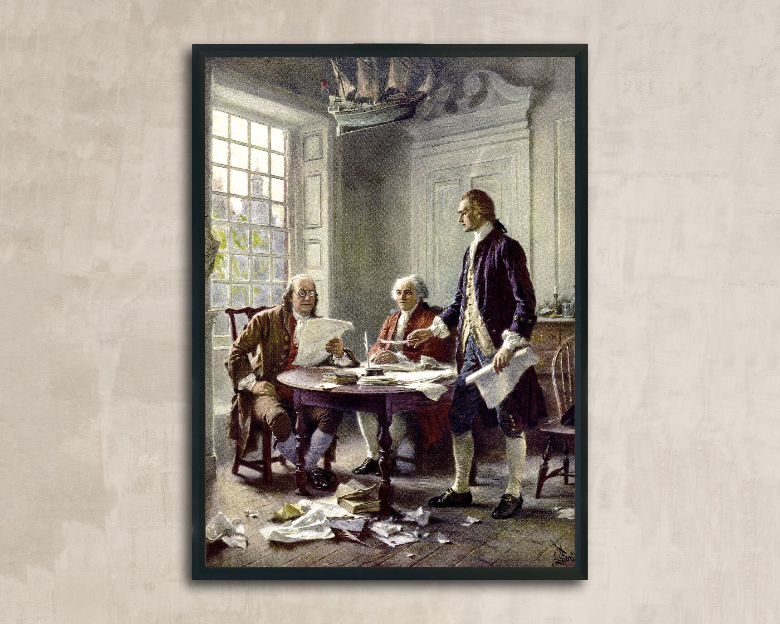 Vintage Writing the Declaration Print I Fourth of July, Independence ...