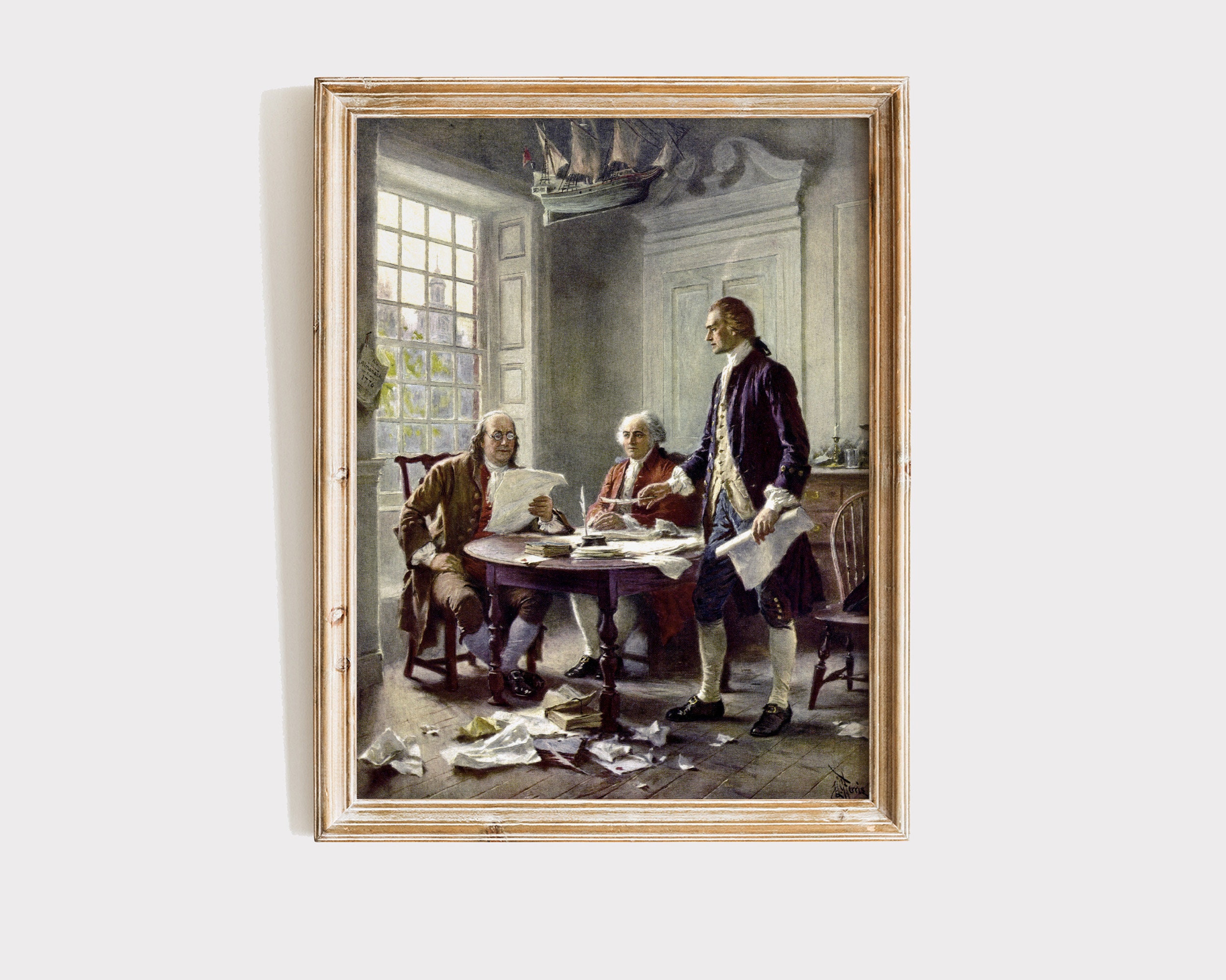 Thomas Jefferson Writing The Declaration Of Independence Drawing