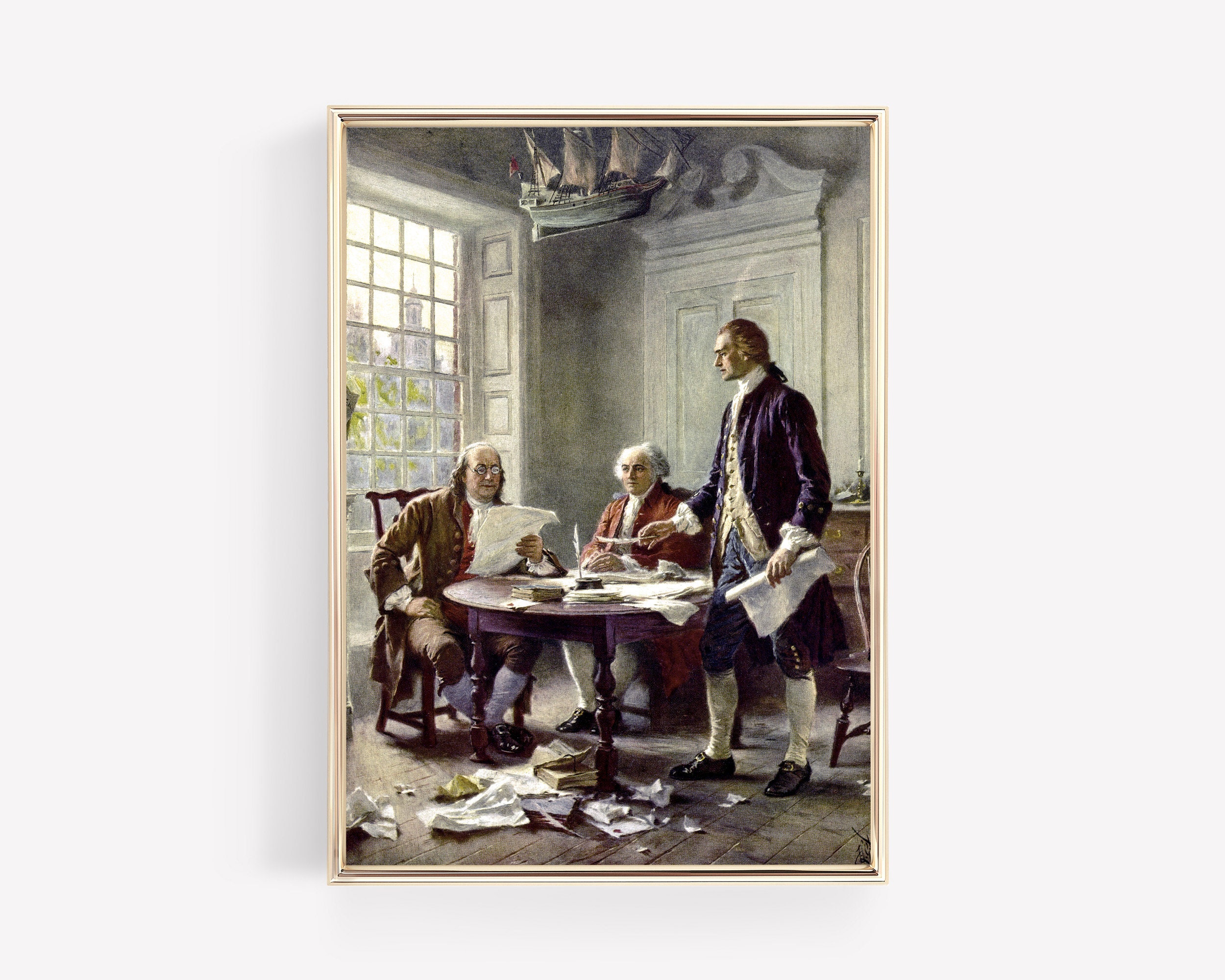 Vintage Writing the Declaration Print I Fourth of July, Independence ...