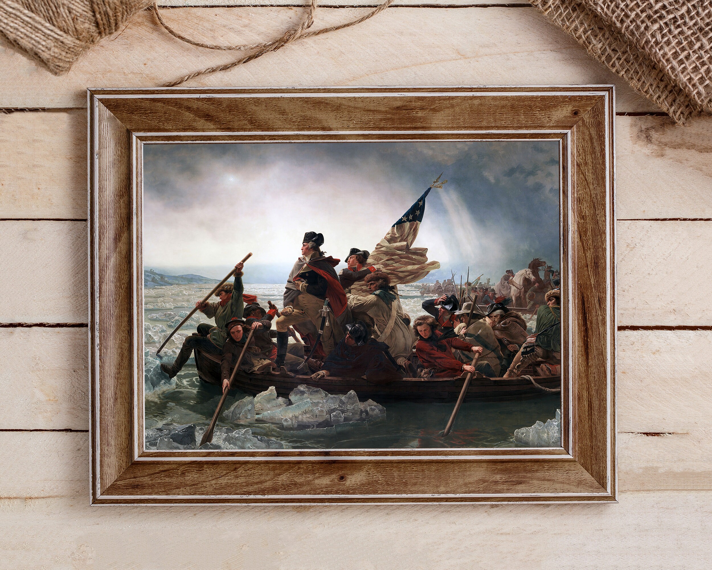 Vintage George Washington Crossing Delaware Print I American ...
