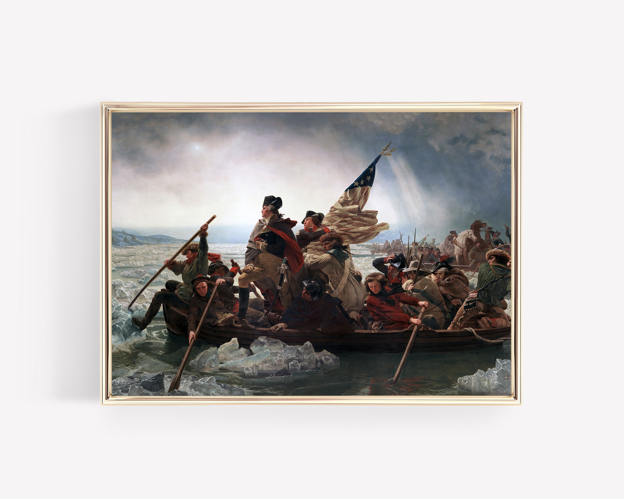 Vintage George Washington Crossing Delaware Print I American ...