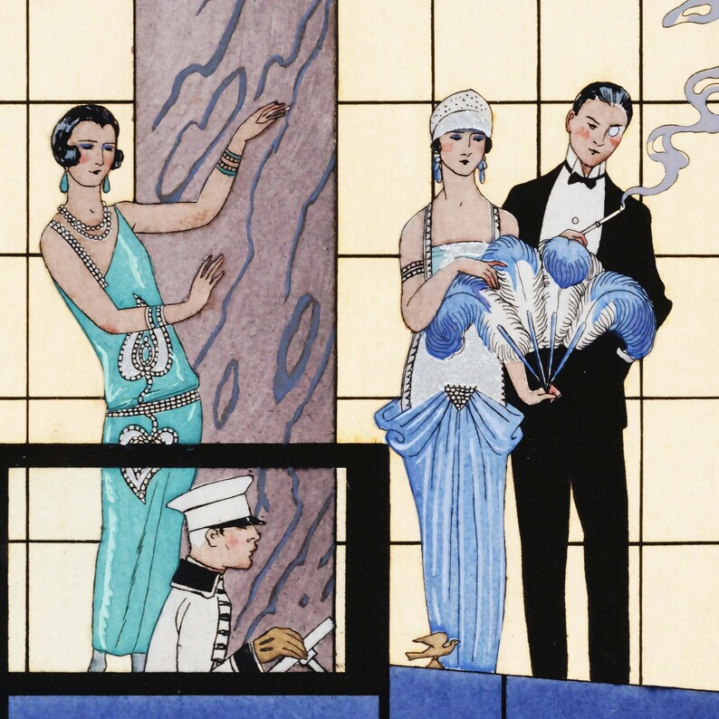 Vintage Roaring 20s Dinner Party Print I Art Deco Fashion, French Wall ...