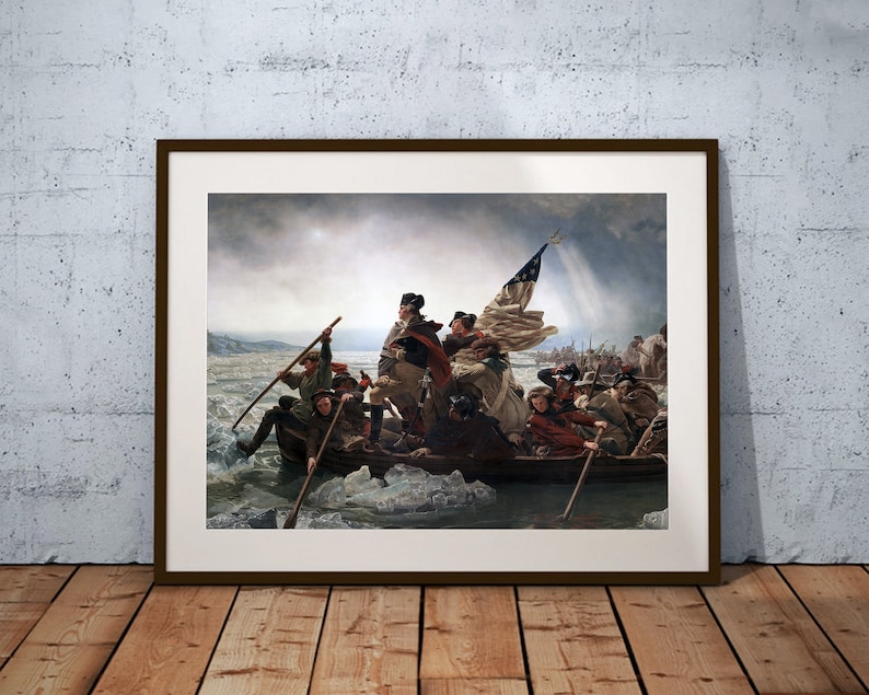 Vintage George Washington Crossing Delaware Print I American ...