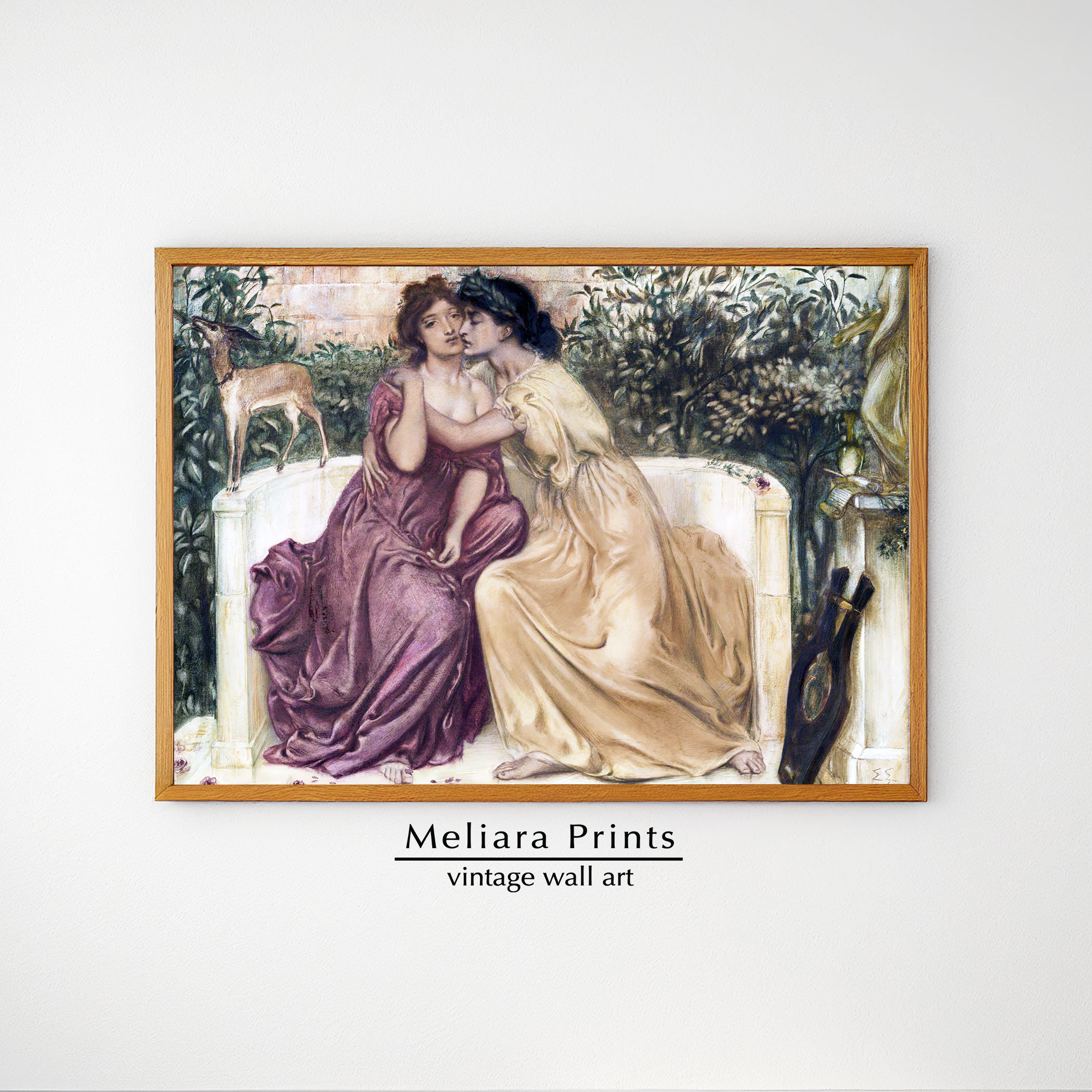 Vintage Sappho and Erinna, Women in A Garden Print I Love and ...